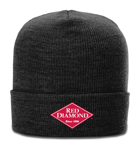 Red Diamond Embroidered Knit Hat - Red Diamond